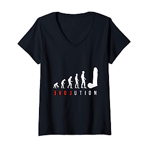 Womens Adult Evolution Sextoy - The Real Love V-Neck T-Shirt