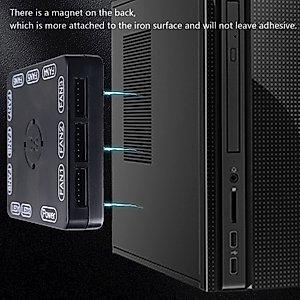 DS 140MM LED Fans with Controller for PC Cases, Addressable RGB Fans for Computer Case, CPU Coolers, Radiators System (3Pack RGB Fans, 2Pack PC LED Strips, 4th GEN Hub Box, A Series)
