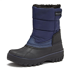 LONDON FOG Jett Waterproof Boys, Girls & Toddler Snow Boots for Kids - Insulated Warm Fleece Lined Girls & Boys Winter Boots - Navy Blue, 2 Little Kid