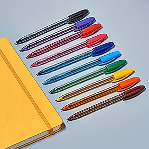 Helix Oxford Tri-Grip Ballpoint Pens (x10 Pack Assorted Colours) with Plastic Free Packaging