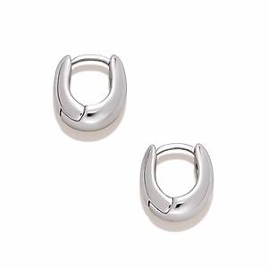 Amazon Essentials Sterling Silver Plated Teardrop Hoop 12mm, Sterling Silver