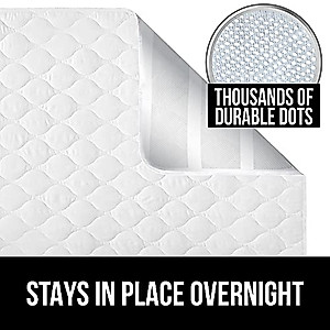 Gorilla Grip Mattress Grip Pad and Incontinence Pad, Mattress Gripper Size Twin, Incontinence Pad Size 52x44 in White, 2 Item Bundle