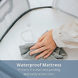 Chicco LullaGlide™ 3-in-1 Stationary Baby Bassinet, Gliding Bassinet and Portable Bassinet, Waterproof Mattress and Fitted Sheet, Travel Bassinet for Baby Includes Carry Bag | Luna/Grey