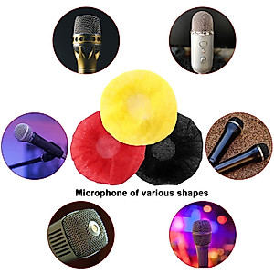 None Branded 200 Pieces Disposable Microphone Cover Microphone Cover Windscreen Mic Cover Protective Cap for KTV Recording Room News Gathering, 3 Inch (Black)