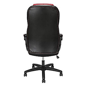 OFM Essentials Collection Racing Style SofThread Leather High Back Office Chair, in Red