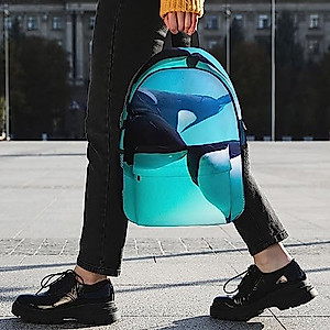 Killer Whale Printed Laptop Backpack For Women Travel Daypack Ergonomic Backpacks For Work Outdoor Sports