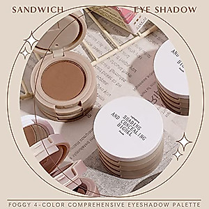 HOSAILY 4 in 1 Color Matte Eyeshadow Palette High Pigmented Natural Nude Eyeshadow Makeup Palette Long Lasting Eyeshadow Palette with Eyeshadow Brush