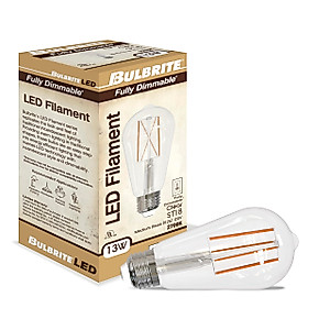 Bulbrite 8.5 Watt Dimmable Clear Filament ST18 / ST19 Medium (E26) LED Bulb - 850 Lumens, 3000K, and 90 CRI