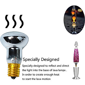 Upgraded Light Bulbs for Lava Lamps 25W 4 Pack Used in Light Bulb Bedroom and Office, 120v 25watt R12 R39 E17 Reflector Bulbs