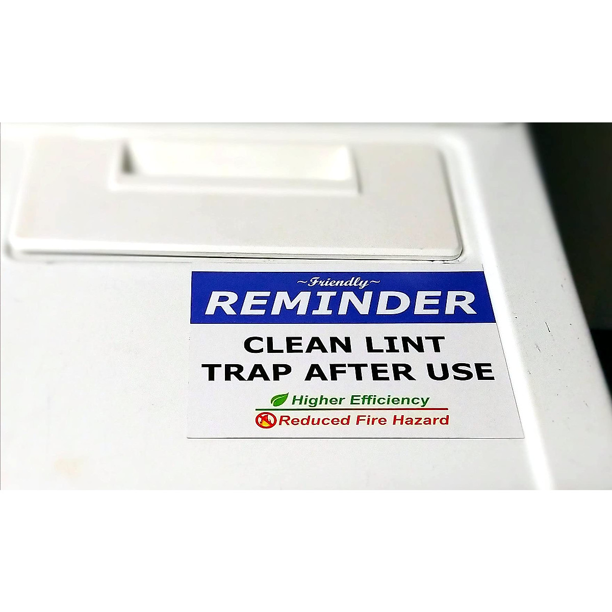 Dryer Sticker - Clean Lint Trap After Use Friendly Reminder Sign - 5 Pack