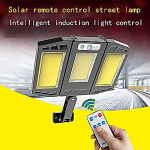 Amikadom #T70095 Solar Street Light, Ip65 Waterproof, Dusk to Da-Wn with Motion Sensor Led Security Flo-Od Light for Parking Lot, Remo