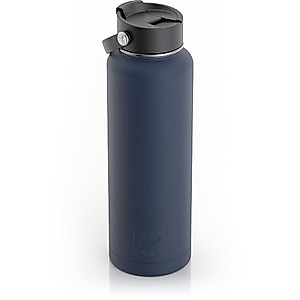 RTIC 40 oz Vacuum Insulated Bottle, Metal Stainless Steel Double Wall Insulation, BPA Free Reusable, Leak-Proof Thermos Flask for Water, Hot and Cold Drinks, Travel, Sports, Camping, Navy