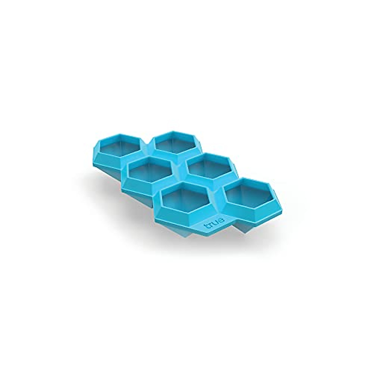 TrueZoo Diamond Silicone Mold Tray for Whiskey Bath Bombs, Candy, Soap, and DIY Crafts, Dishwasher Safe, 1.75", Blue, Set of 1, Makes 6 Ice Cubes