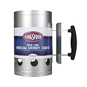 Cuisinart COS-118, Vertical Charcoal Smoker, 18" & KINGSFORD Heavy Duty Deluxe Charcoal Chimney Starter | BBQ Chimney Starter for Charcoal Grill and Barbecues