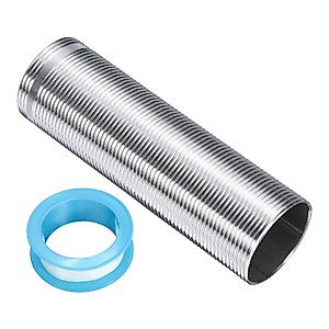 uxcell 4" Faucet Mount Extension Shank, Stainless Steel Threaded Pipe Lengthen Mounting Shank, Lengthen Fixed High Foot with PTFE Tape