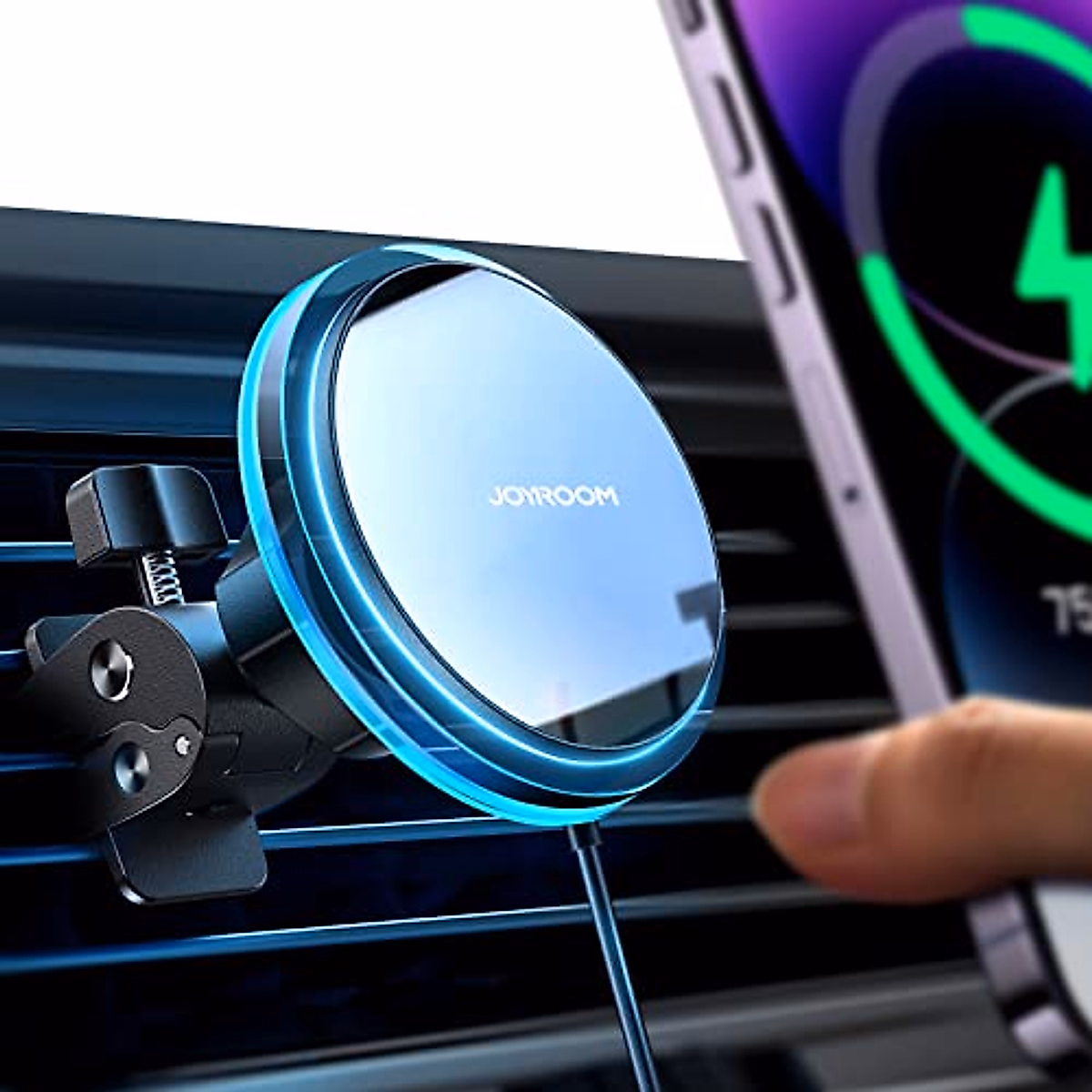 Design for Magsafe Car Mount Charger, [2-Layer Magnets Lock][for 99% Vent] Wireless Car Charger Magnetic, [5s Install] for Magsafe Car Charger, Magnet Car Fast Charger for iPhone 14/13/12 Series