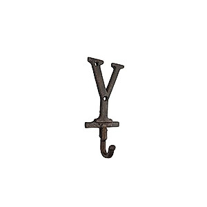 Handcrafted Nautical Decor Rustic Copper Cast Iron Letter Y Alphabet Wall Hook 6"