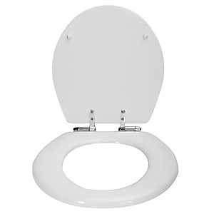 Dalton Toilet Seat Round Soft Close – White Wooden Round Standard Toilet Seat for Bathroom – Design House, 544296