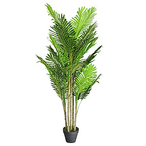 4.3 Feet Artificial Palm Plant Tree with 29 Trunks Faux Tree and Pot for Home Office Decoration…
