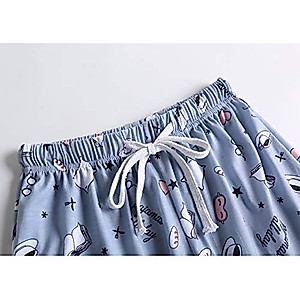 VENTELAN Pajama Set For Women Cute PJS Summer Short Sleeve Shorts Sleepwear M Grey