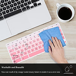 2Pack Keyboard Cover Skin for Acer Chromebook Spin 311 CP311 C738T C733 CP511 512, Chromebook 713 CP713 R13, Chromebook 314 514 714 CB314 CB514 CB714, Acer Chromebook 15.6" Protector-GPurplePink+Clear
