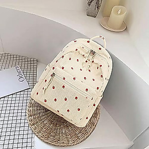 Bluboon Girls Mini Backpack Womens Small Backpack Purse Teens Cute Casual School Bookbag(Corduroy Strawberry)