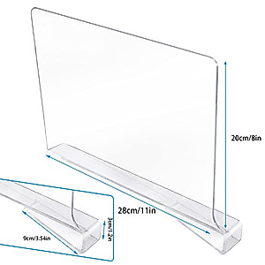 SUMAIDA Shelf Dividers for Closet Organization, Clear Acrylic Shelf Divider for Wooden Shelves, in Closets Shelf and Closet Separator in Bedroom, Kitchen and Office(8)