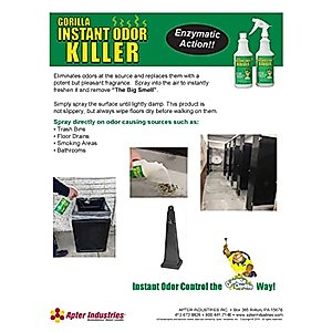 Garage Gorilla Odor Killer, for Trash Cans, Bathrooms, Drains, Smoking Areas, Contains Odor Eating Enzymes, 32oz. (Pack of 6)