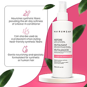 HairUWear"Restore" Leave in Conditioner & Heat Styler Protector for Wigs & Hair Extensions 8 oz.