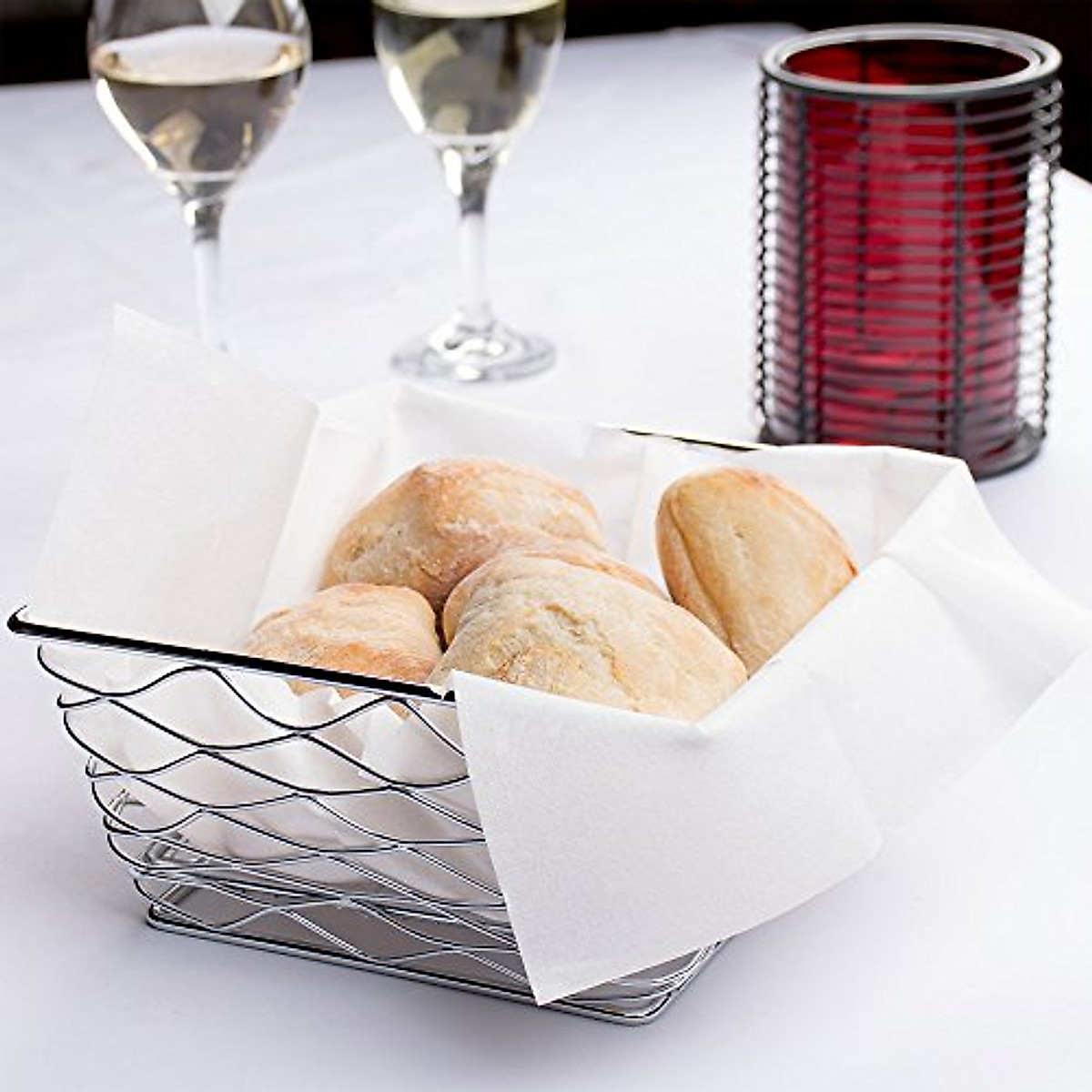 [300 Pack] BloominGoods Disposable Bathroom Napkins | Single-Use Classic Lite Linen-Feel Guest Towels | Cloth-Like Hand Towels, White, 12" x 17"