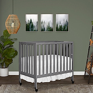 Dream On Me Jett Non-Full Size Folding Convertible Crib, Lightweight Portable Crib, Three Adjustable Mattress Height Settings, Easy to Fold Travel Crib, 1.5” Mattress Pad Included