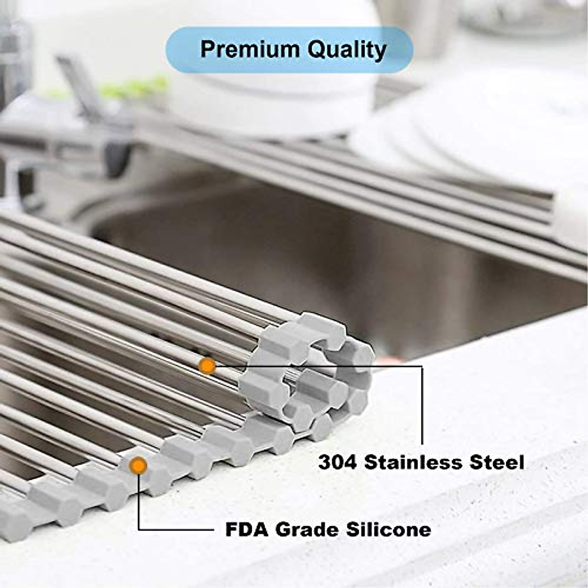 Over The Sink Dish Drying Rack Roll Up Stainless Steel Holder Cookie Bags for Packaging and Gift Giving Treat Bags for Bakery and Cookies Wrapper with Sticker and Ribbon
