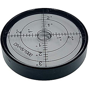 XMLEI Levels High Precision Round Bullseye Bubble Aluminium Case Bullseye Spirit Bubble Surface Level Round Inclinometers for Surveying Instruments and Tribrachs, Ø60mm,Accuracy 15'/2