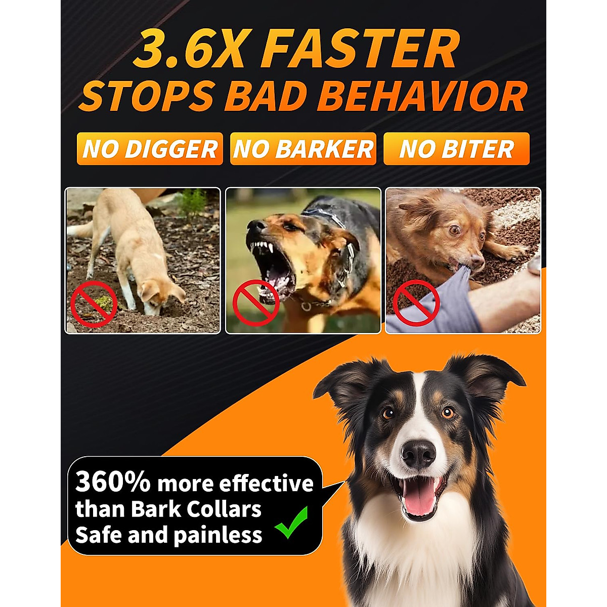 eladyne Ultrasonic Dog Bark Deterrent Devices, Anti Bark Dog Training & Behavior aids-3X Sonic Emitters 4 Modes 50ft Range Control－Barking Silencer Indoor & Outdoor, Rechargeable