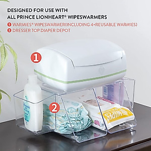 Prince Lionheart Warmies Wipes Warmer Kit Designed for Reusable Cloth Wipes | Includes 1 everFRESH Pillow and 1 Dresser Top Diaper Depot