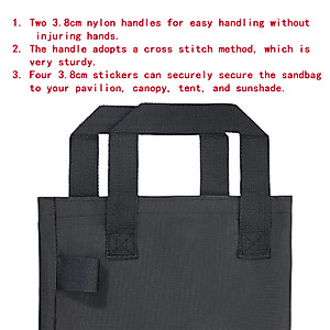 CACTIYE Canopy Weight Bags for Pop up Canopy Tent, Sand Bags Leg Weights for Instant Outdoor Sun Shelter Canopy Legs, 4-Pack (Bags Only, Sand Not Included) (Round-4PCS-7.9x19.7 INCH, Black)