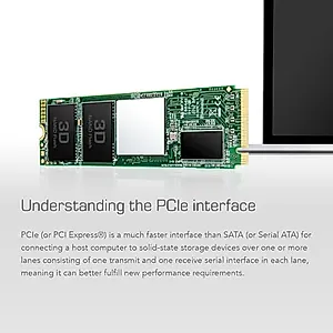 Transcend TS1TMTE220S 1TB M.2 NVMe PCIe Gen3x4 80mm Internal Solid State Drive with Speeds up to 3,500MB/s