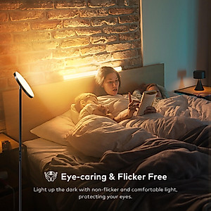 WOWLUMEN Floor Lamp,Bright 36W 3500LM Standing Lamp with Remote, 2700K Soft White to 6500K Cool White Adjustable,Touch Control Dimmable Torchiere Tall Lamp for Living Room,Bedroom,Office,Sofa(Black)