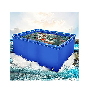 Pool Above Ground Canvas Fish Pond, Portable Water Storage Tank Foldable, Fish Pond Reservoir, Aquaculture Pool, Fish Pool For Breeding Koi For Garden Lrrigation, Water Storage ( Color : Blue , Size :