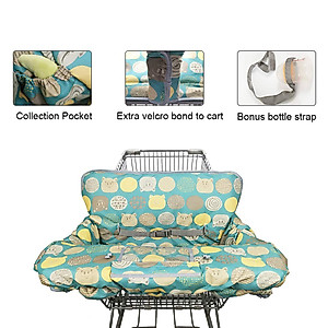 Shopping Cart Covers for Baby Girl boy, Large High Chair Cover with Cell Phone Holder for Toddler boy Girl, Grocery Cart Cover, Padded(Polka Cute)