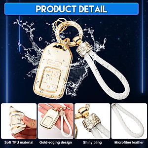 Datanly 2 Pcs Key Fob Cover with Metal Keychain Lanyard Soft TPU Full Protection Key Fob Case Holder(Compatible with Accord, Civic)
