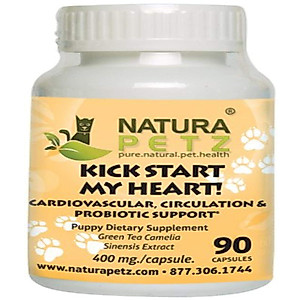 Natura Petz Kick Start My Heart Probiotic Cardiovascular and Circulation Support for Puppies, 90 Capsules, 400mg Per Capsule