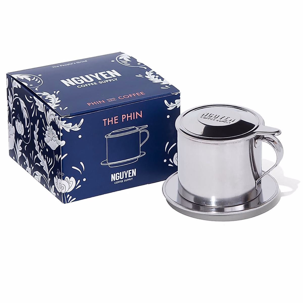 Nguyen Coffee Supply - Original Phin Filter: Stainless Steel 12oz Chamber 4.375 inch plate Diameter, Perfect Cup of Phin Drip Coffee in 7 minutes [12 oz]