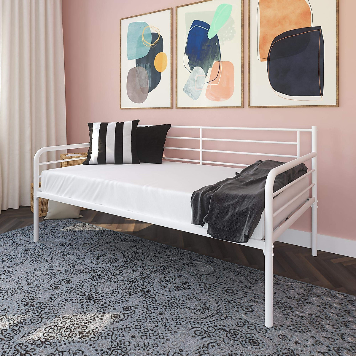 DHP Metal Daybed Frame, Twin Size Furniture, White