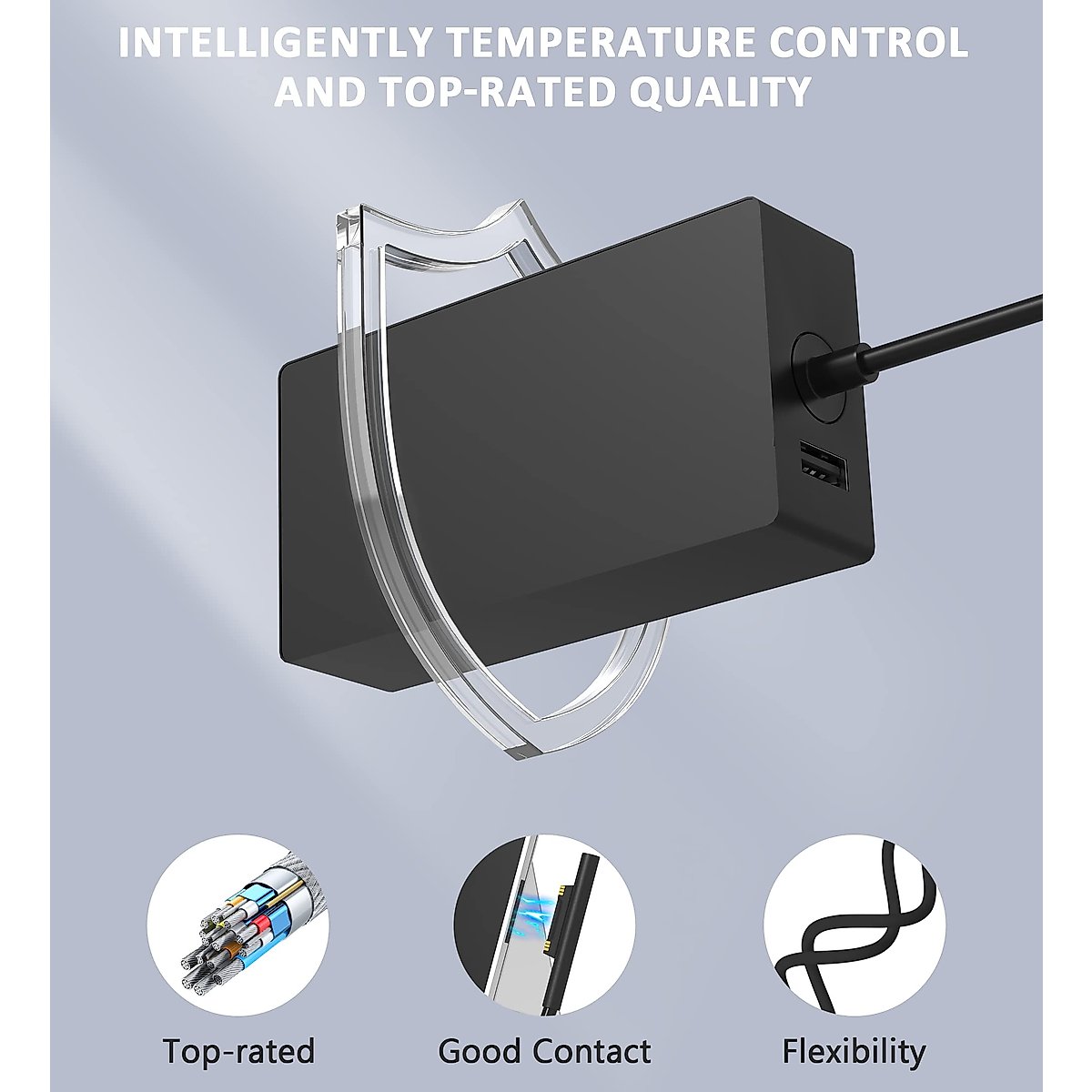 65W Surface Pro Charger Compatible with Microsoft Surface Pro 9, 8, 7+, 7, 6, 5, 4, 3, X, Windows Surface Laptop 5, 4, 3, 2, 1 Studio, Surface Go Tablet, Surface Book 3, 2, 1, Works with 44W&36W&24W