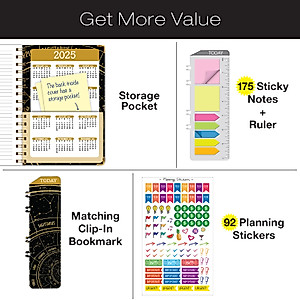 HARDCOVER 2024 Planner: (November 2023 Through December 2024) 5.5"x8" Daily Weekly Monthly Planner Yearly Agenda. Bookmark, Pocket Folder and Sticky Note Set (Zodiac)