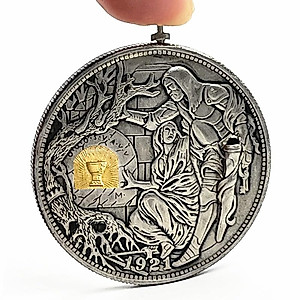 USA Movable Mechanical Coin Hobo Nickel Morgan Dollar Holy Grail Wandering Removeable Sword Amazing Art Collectible Creative Gift Handmade Commemorative