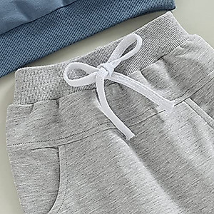 LXXIASHI Toddler Baby Boy Clothes Set Letter Print Pant Set Long Sleeve Crewneck Sweatshirt Top + Pant 2Pcs Fall Outfits