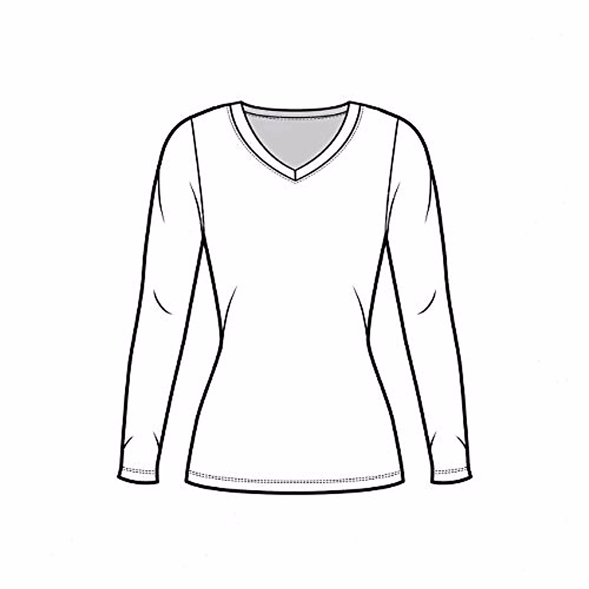 Natural Uniforms Women's Under Scrub Tee V-Neck Long Sleeve T-Shirt-3-Pack (Large, White)