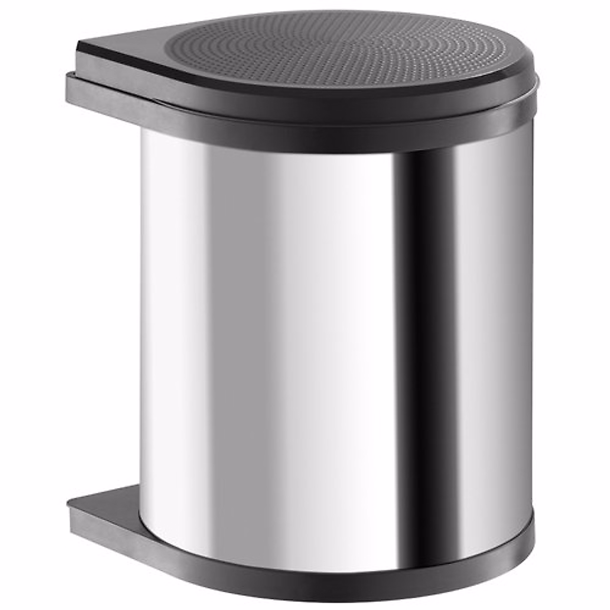 Hailo Compact-Box M Built-in Pull-Out Waste bin | 1 x 15 liters / 4.0 gallons | Lid Lift System | for hinged Door Base cabinets from 15.7 in | Stainless Steel | Made in Germany